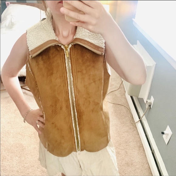 MICHAEL Michael Kors | Jackets & Coats | Michael Kors Tan Suede Sherpa ...